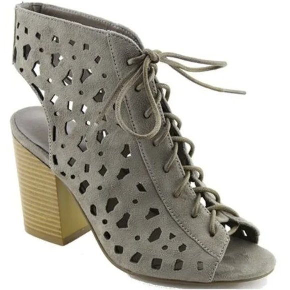 Nature Breeze | Shoes | Nature Breeze Stone Gray Issa Cut Out Lace Up ...
